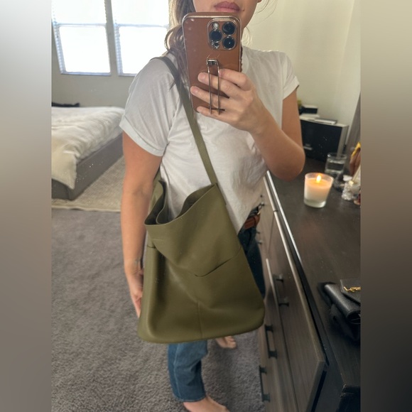 Cost Plus World Market | Bags | World Market Olive Green Faux Leather ...